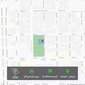 أرض للبيع في شارع ابي البركات الانصاري ، حي الضباط ، الرياض ، منطقة ...